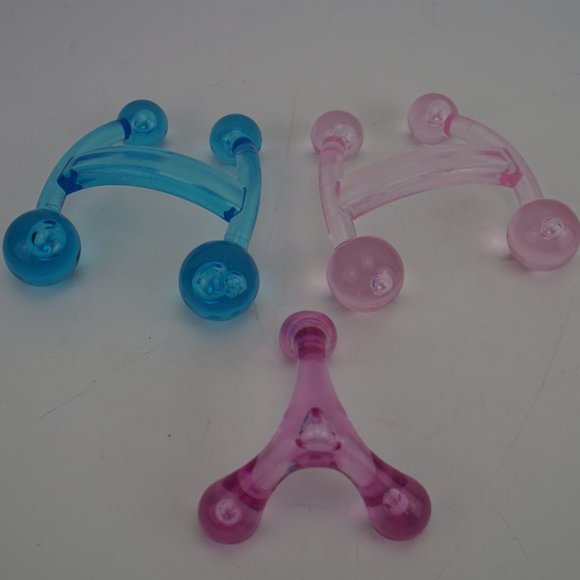 Other | Lot Of 3 Multi Color Plastic Hand Held Massager Back Neck Full ...